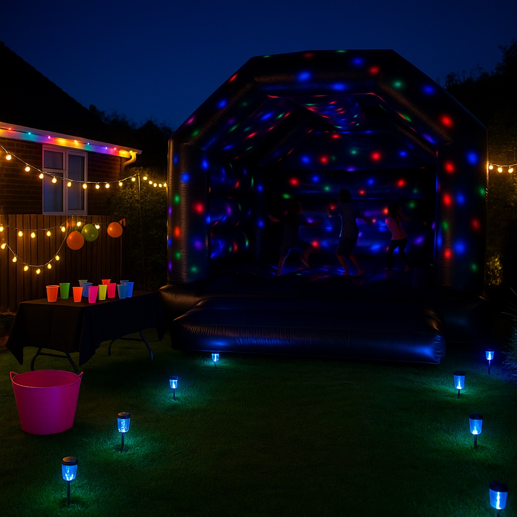 How to Turn Your Garden into a Mini Nightclub with a Disco Bouncy Cast